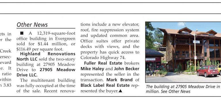 Haley/Becker Team Sell Evergreen Asset - Fuller Real Estate